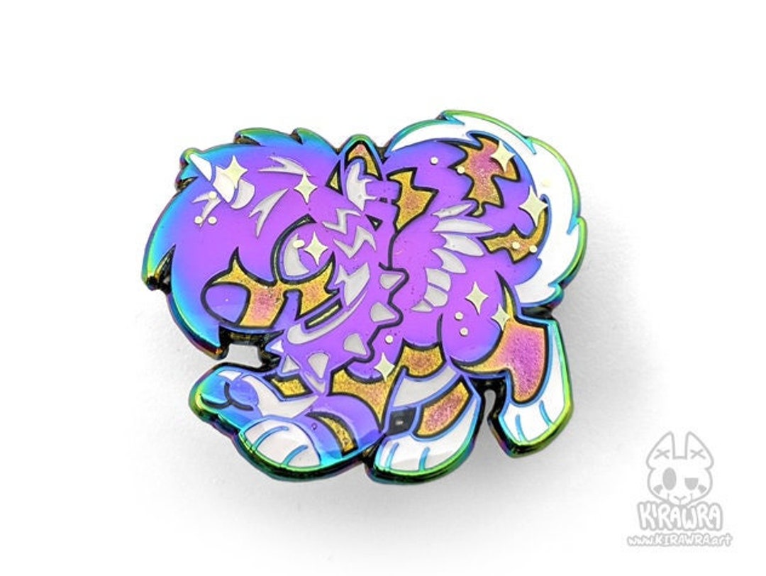Anodized Sparkledog Pin || Soft Enamel Rainbow Fursona Furry Scenedog ...