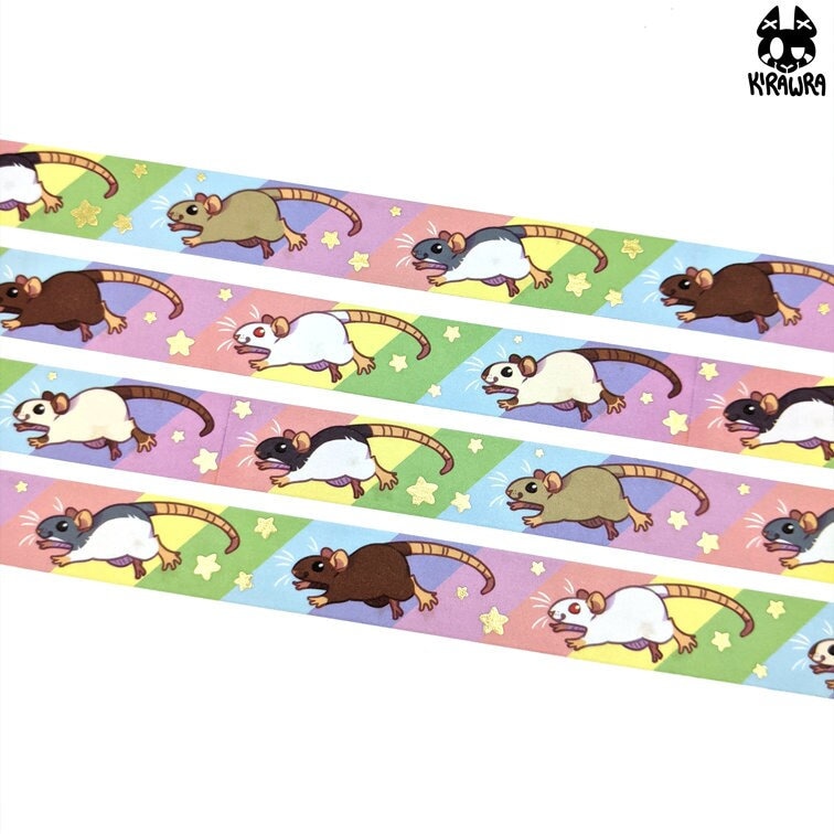 Rainbow Rats Washi Tape Crafting Decoration Decorative Rat - Etsy