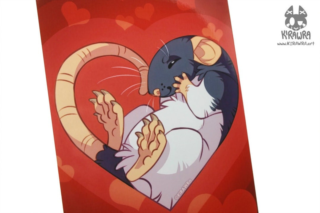 Heart Rat 4x6 Art Print || Glossy Photo Rodent Cute Animals Pets Pet ...