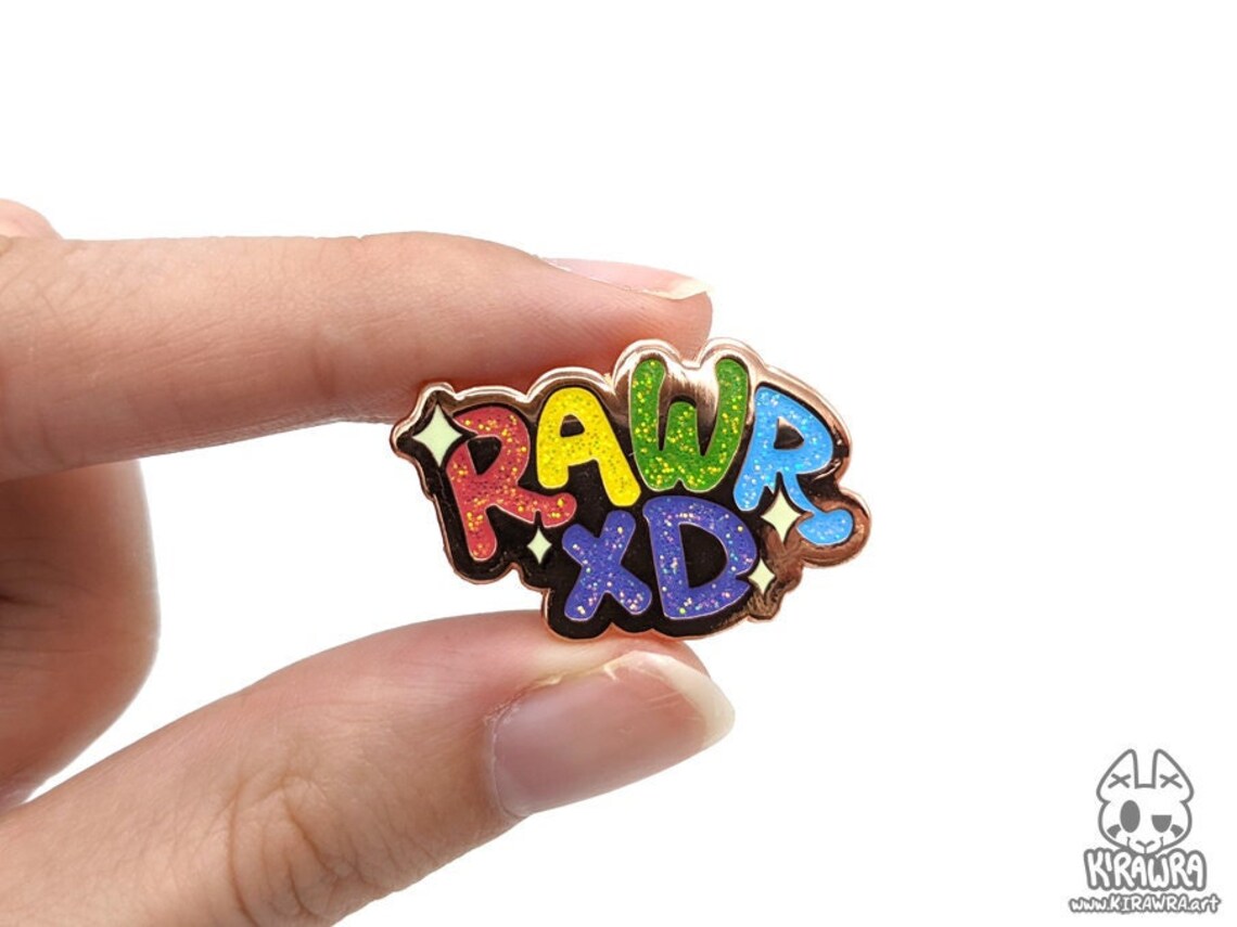 RAWR Xd Pin Hard Enamel Rainbow Sparkledog Scene 2000s - Etsy