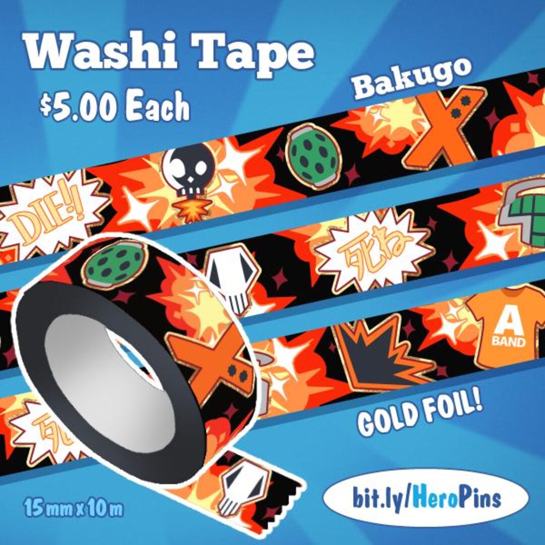Hero Washi Tape || Crafting Decorative Anime MHA Bnha Deku Baku Kacchan ...