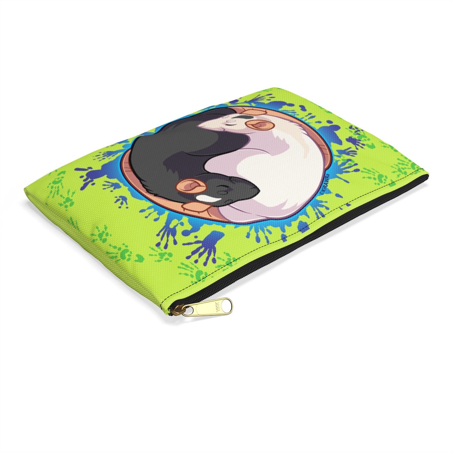 Yin Yang Rats Zipper Pouch || Choose Size Pencil Case Makeup Bag Art ...