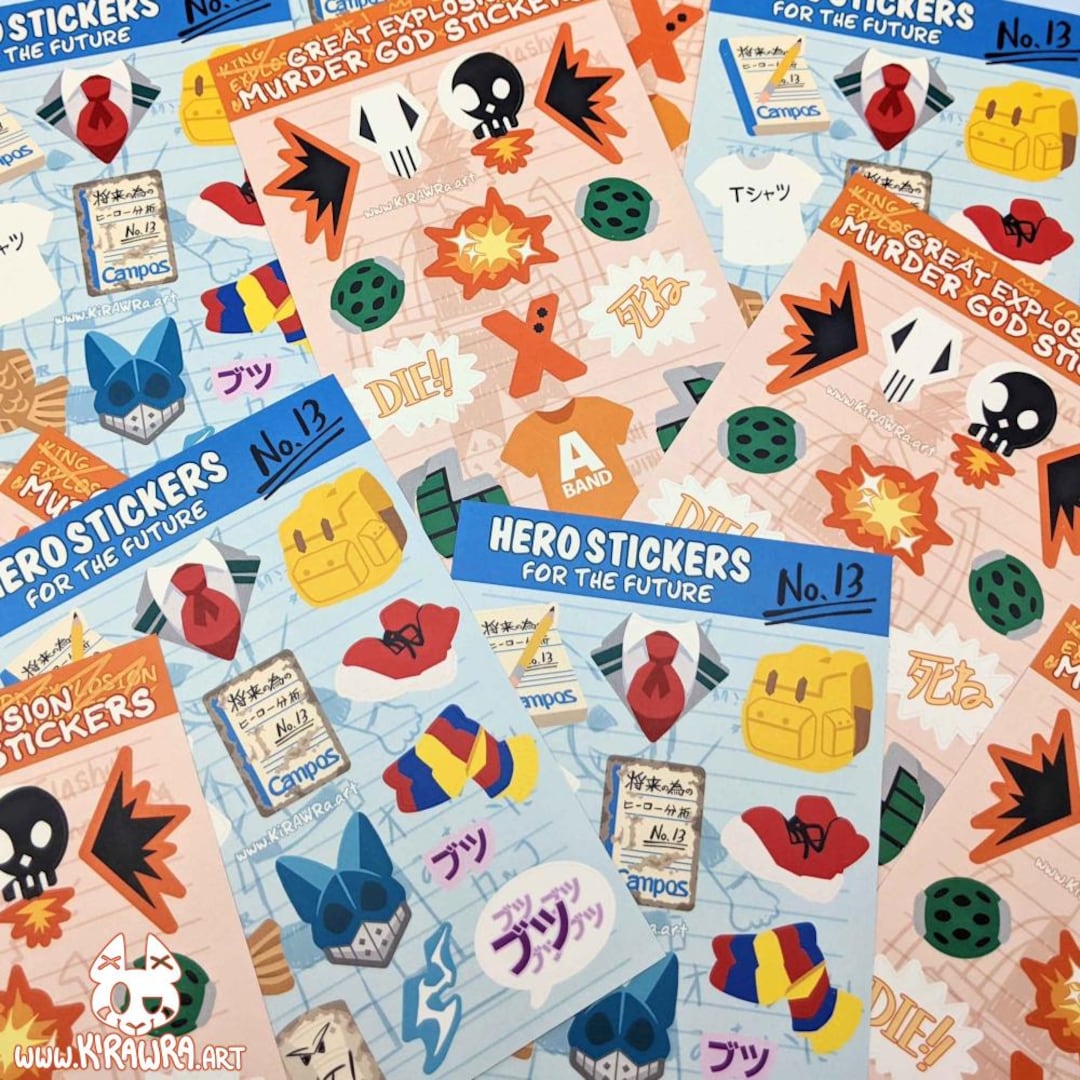 Hero Sticker Sheets || Vinyl Anime Lover MHA Bnha Deku Baku Kacchan ...