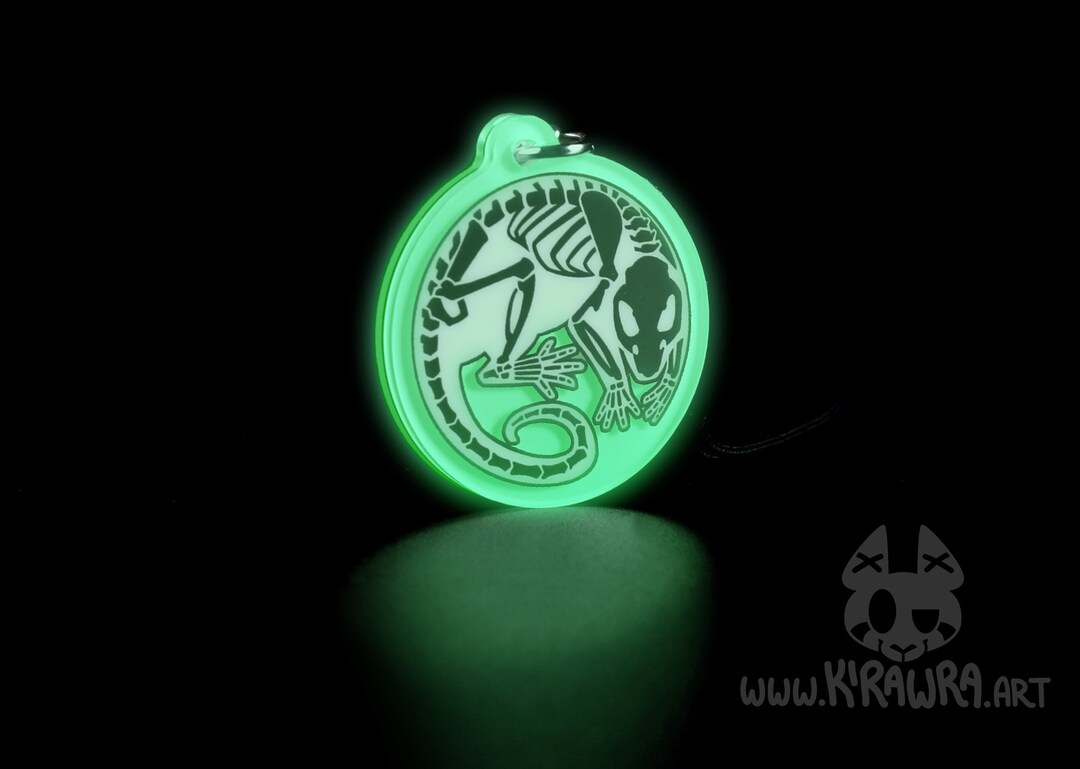 Glow Skeleton Rat Acrylic Charm || Black White Glowing in the Dark Rats ...