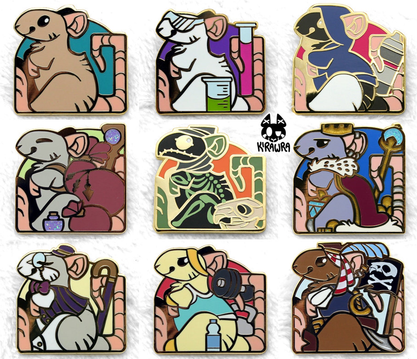 Fancy Rat Pin Pun Rats Hard Enamel Funny Cute Pets Gold | Etsy