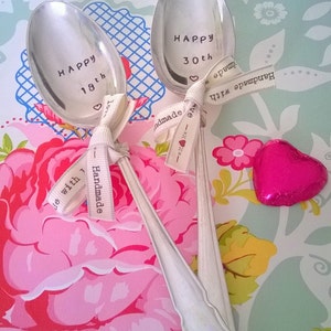 Personalised Birthday Stamped Spoon, 18th, 21st, 30th, 40th, 50th, 60 ...