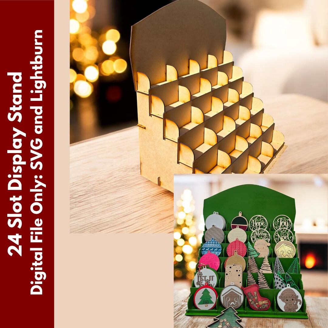24-slot Display Stand SVG: Ornament and Coaster Holder - Etsy