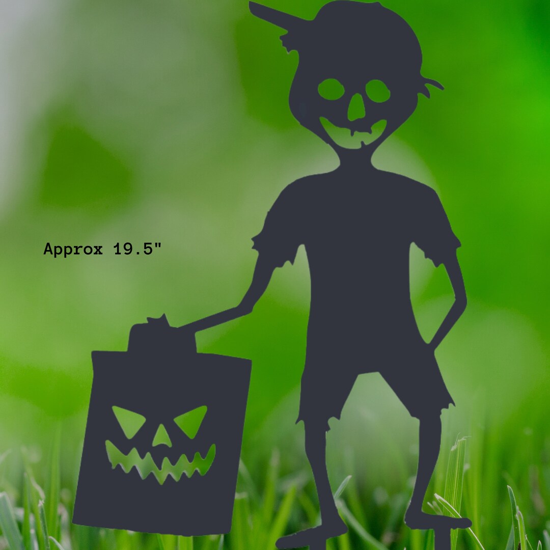 Shadow Casting Zombie Boy Yard Stake, Zombie Kid Yard Art, Halloween ...
