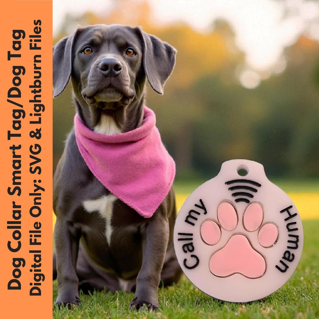 Smart Pet ID Tag SVG: Laser Cut NFC Dog Tag (digital Download) - Etsy