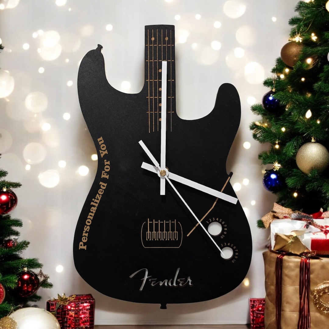 Fender Clock, Christmas Gift Dad, Fender Guitar Clock, Guitar Clock ...