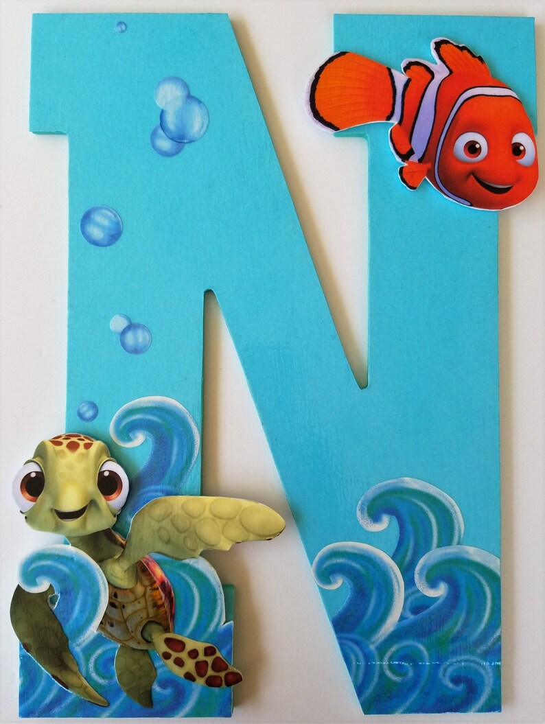 12" Letters, Finding Nemo, Nursery Letters, Custom Wood Letters, Baby ...