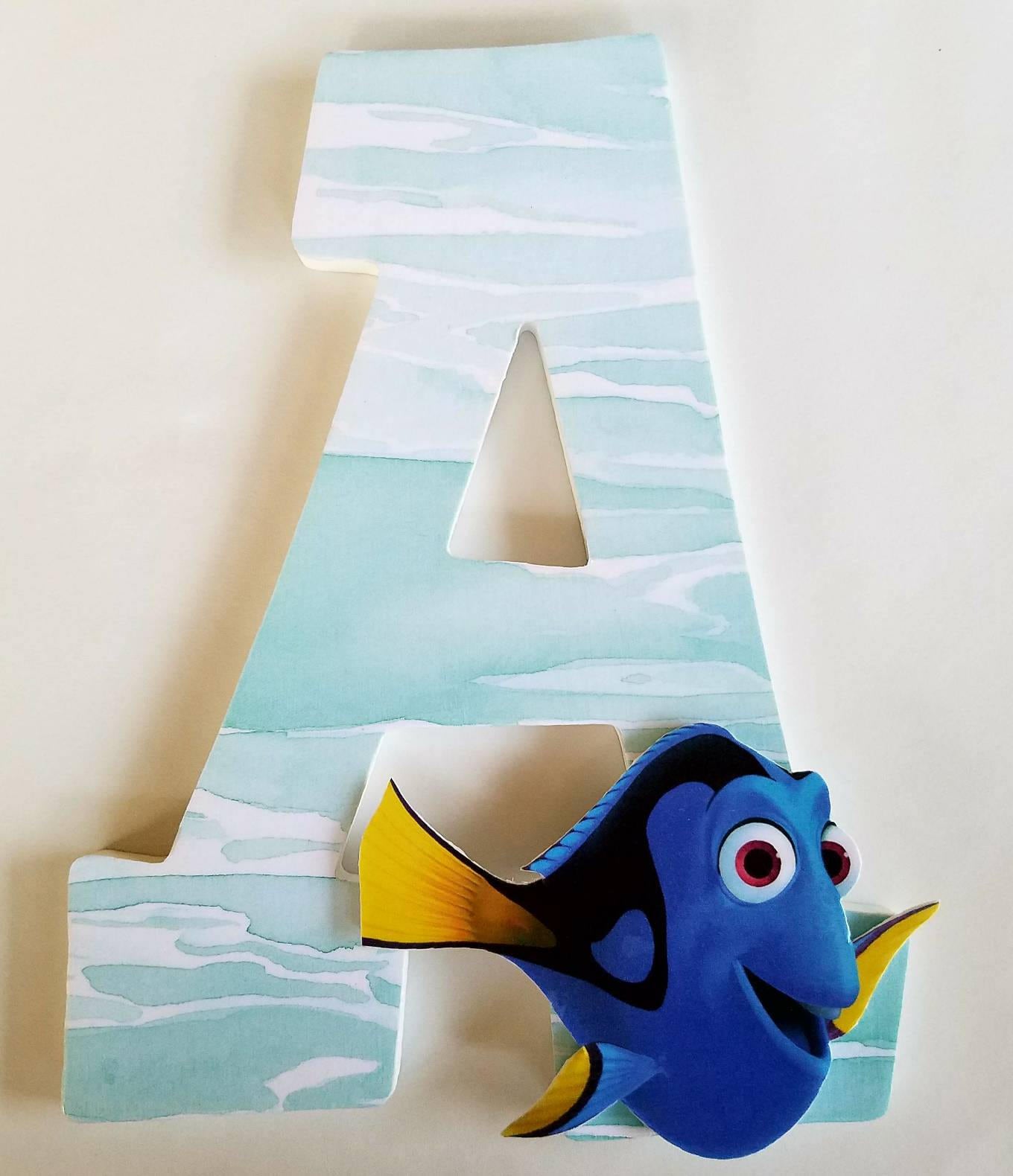 9" Letters, Finding Nemo, Nursery Letters, Custom Wood Letters, Baby ...
