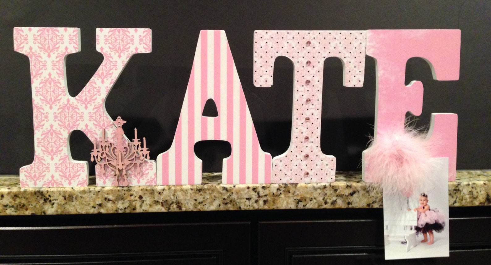 Pink & White Nursery Letters, Custom Wood Letters, Girl's Room ...