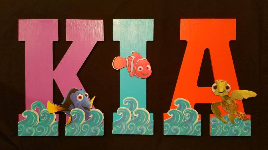 9 Letters Finding Nemo Nursery Letters Custom Wood - Etsy
