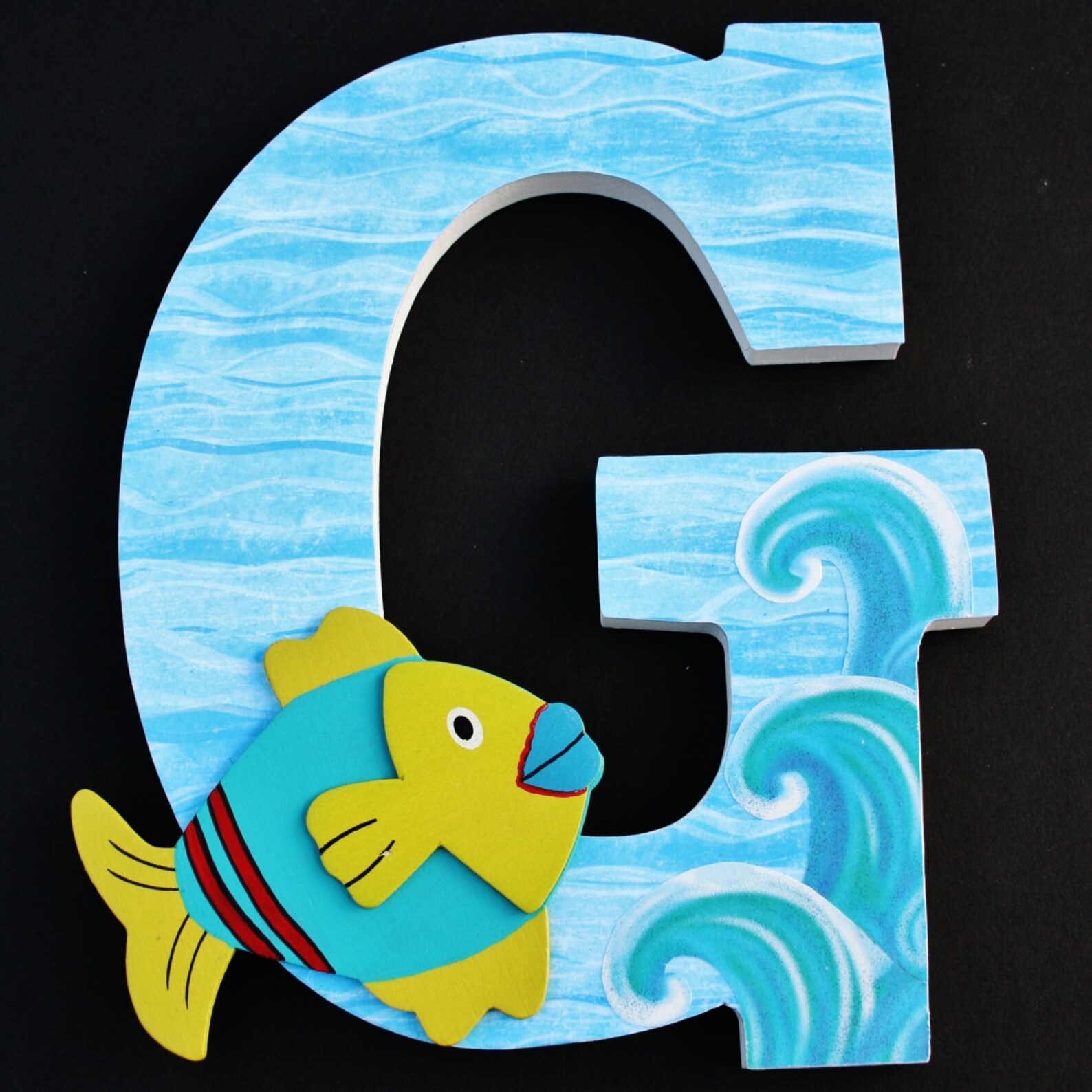 Nautical Nursery Letters, Custom Wood Letters, Beach Theme, Baby Shower ...