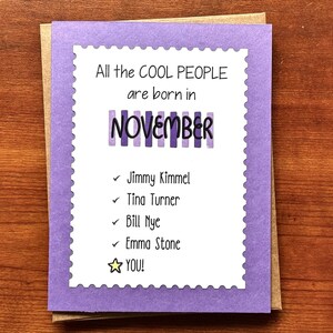 Personalized Funny November Birthday Card Customized With Recipients ...
