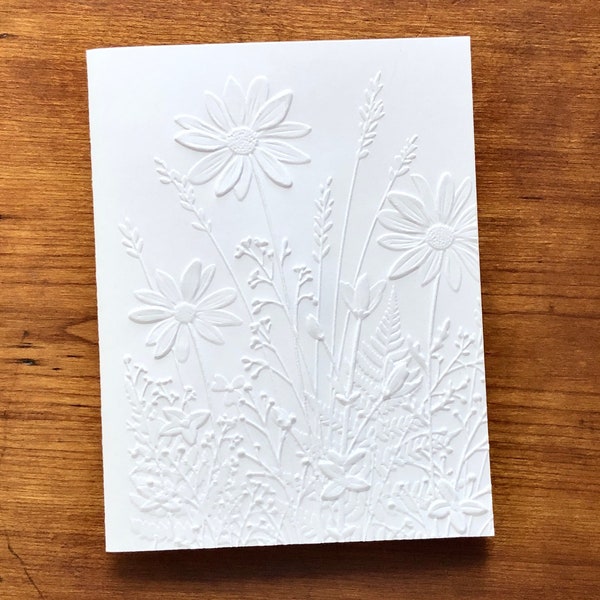 White Embossed Cards - Etsy
