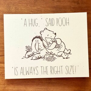 Winnie the Pooh Quote Card Classic Pooh Bear Friendship Note - Etsy