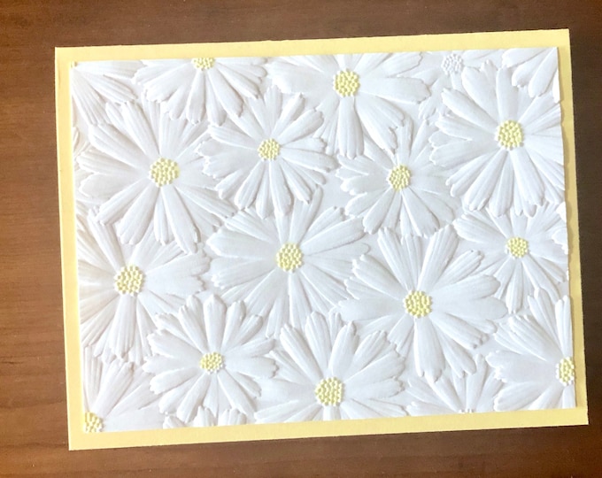 8 3D Embossed Daisy Flower Note Cards, White Floral Note Card Set ...