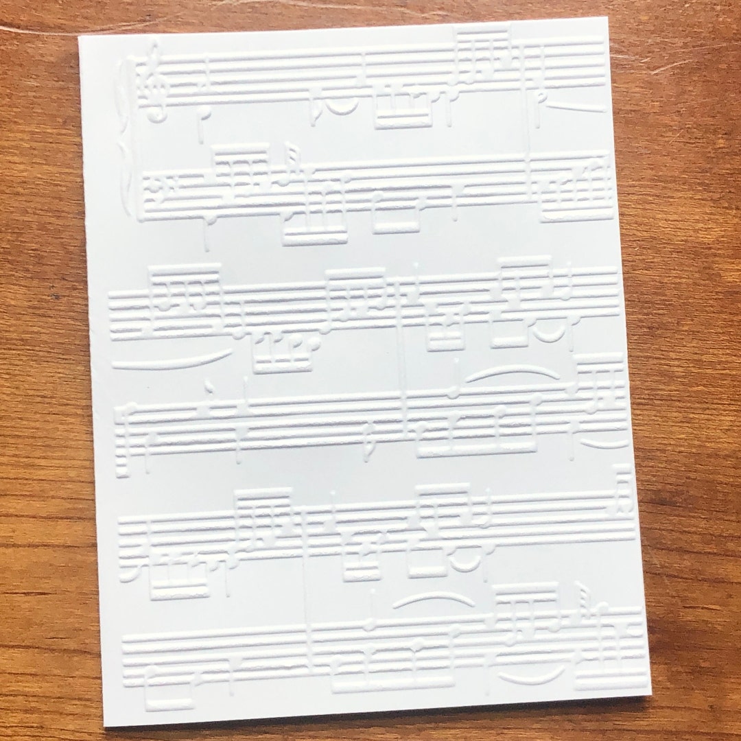 8 Embossed Music Cards, Piano Note Card Set, Musical Writing Stationery ...