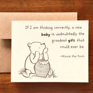 Winnie the Pooh New Baby Cards, Pregnancy Congratulations Note Card ...