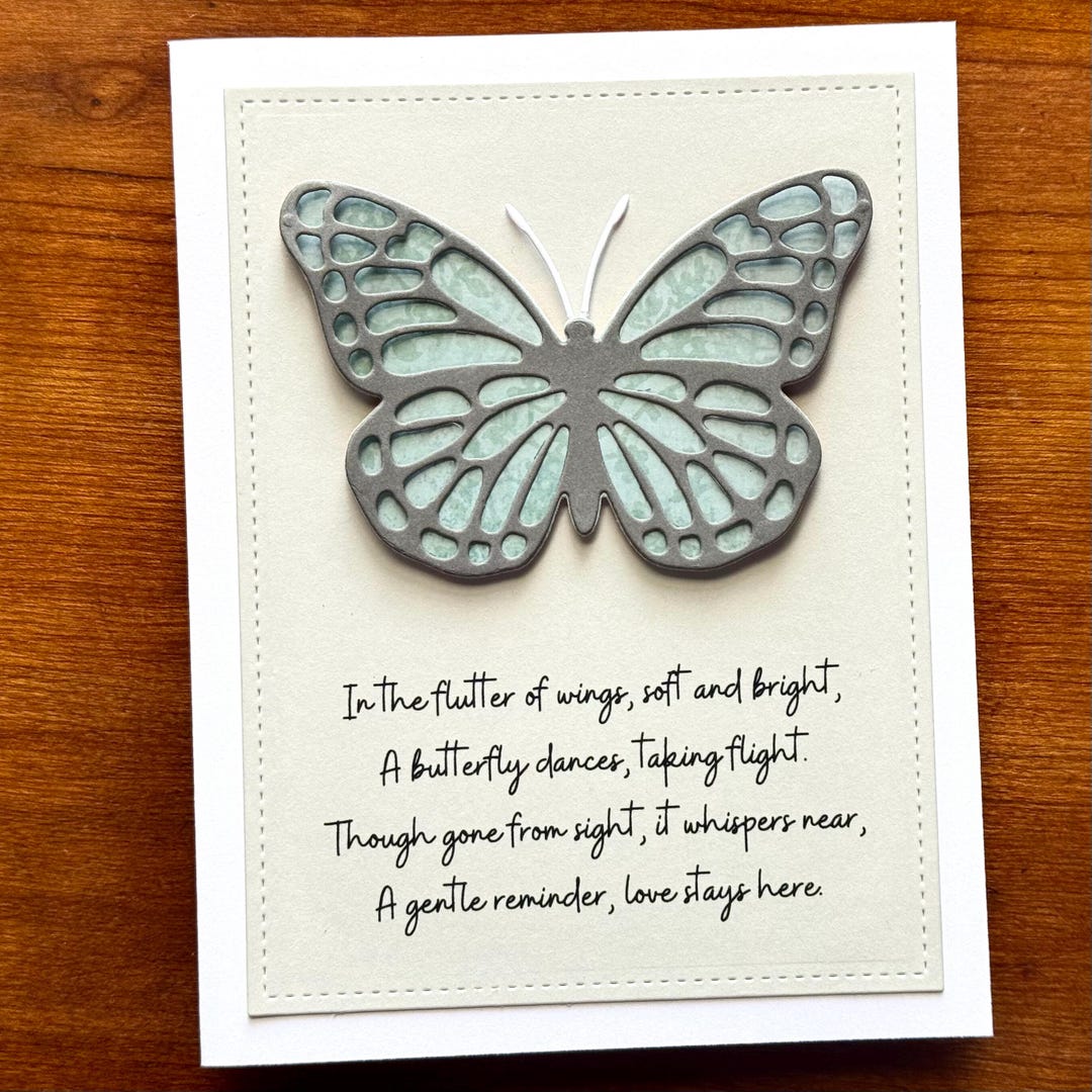 Ships Fast - Butterfly Sympathy Card, Anniversary Remembrance Loss of a ...