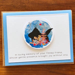 3D Fish Sympathy Card, Goldfish Condolence Card, Thinking of You, Loss ...