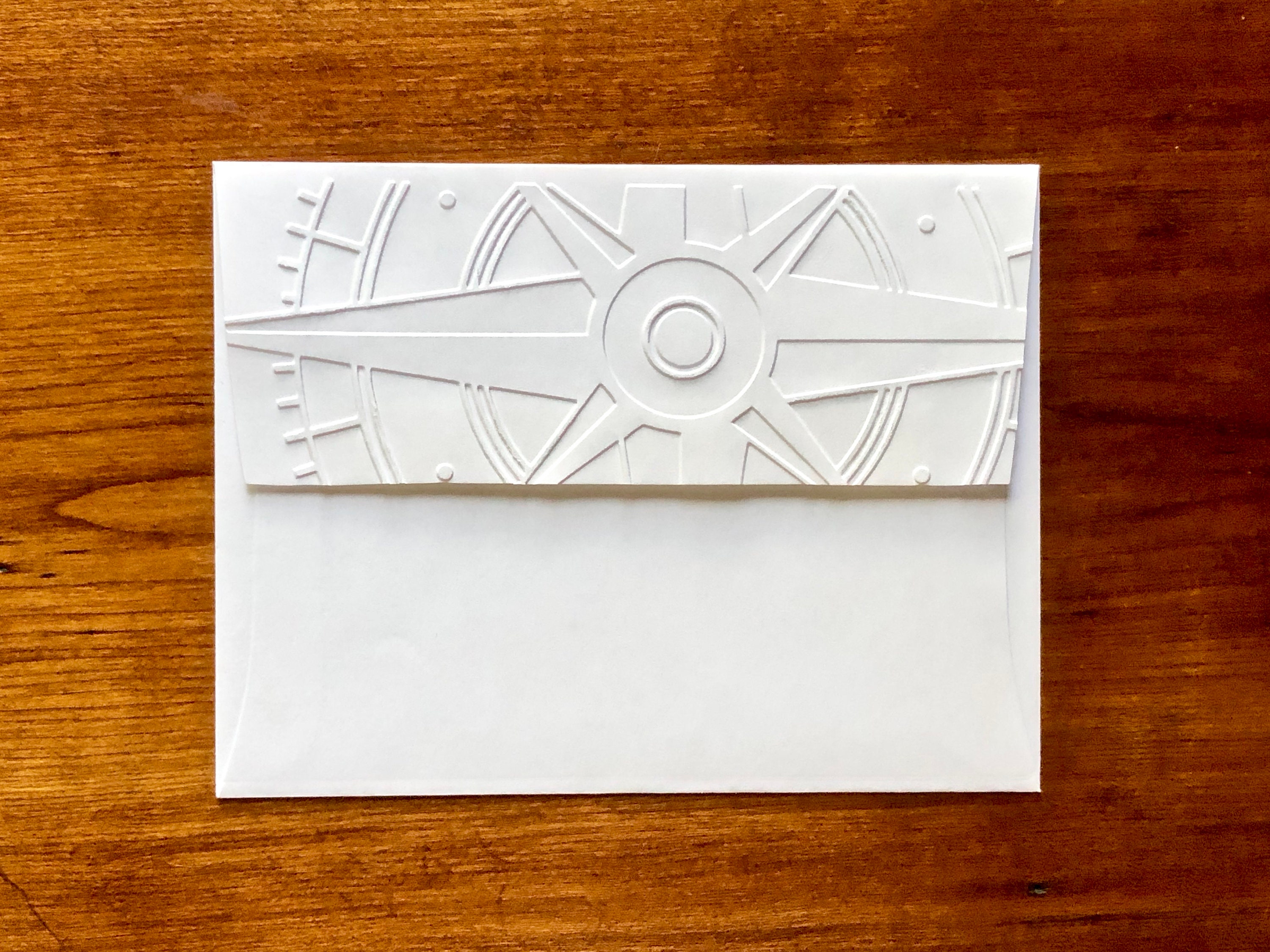 8 White Embossed Compass Cards, Blank Compass Rose Note Card Set ...
