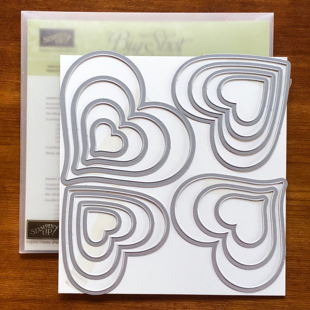 Retired Stampin up Sweet & Sassy Framelits Dies, Heart Layering Metal ...