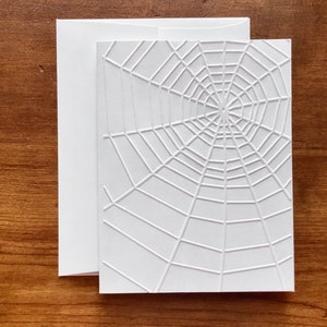 8 White Halloween Note Card Set, Spiderweb Stationary Notes, Spider Web ...