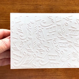 8 Music Cards, Embossed Note Card Set, Musical Notes Writing Stationery ...