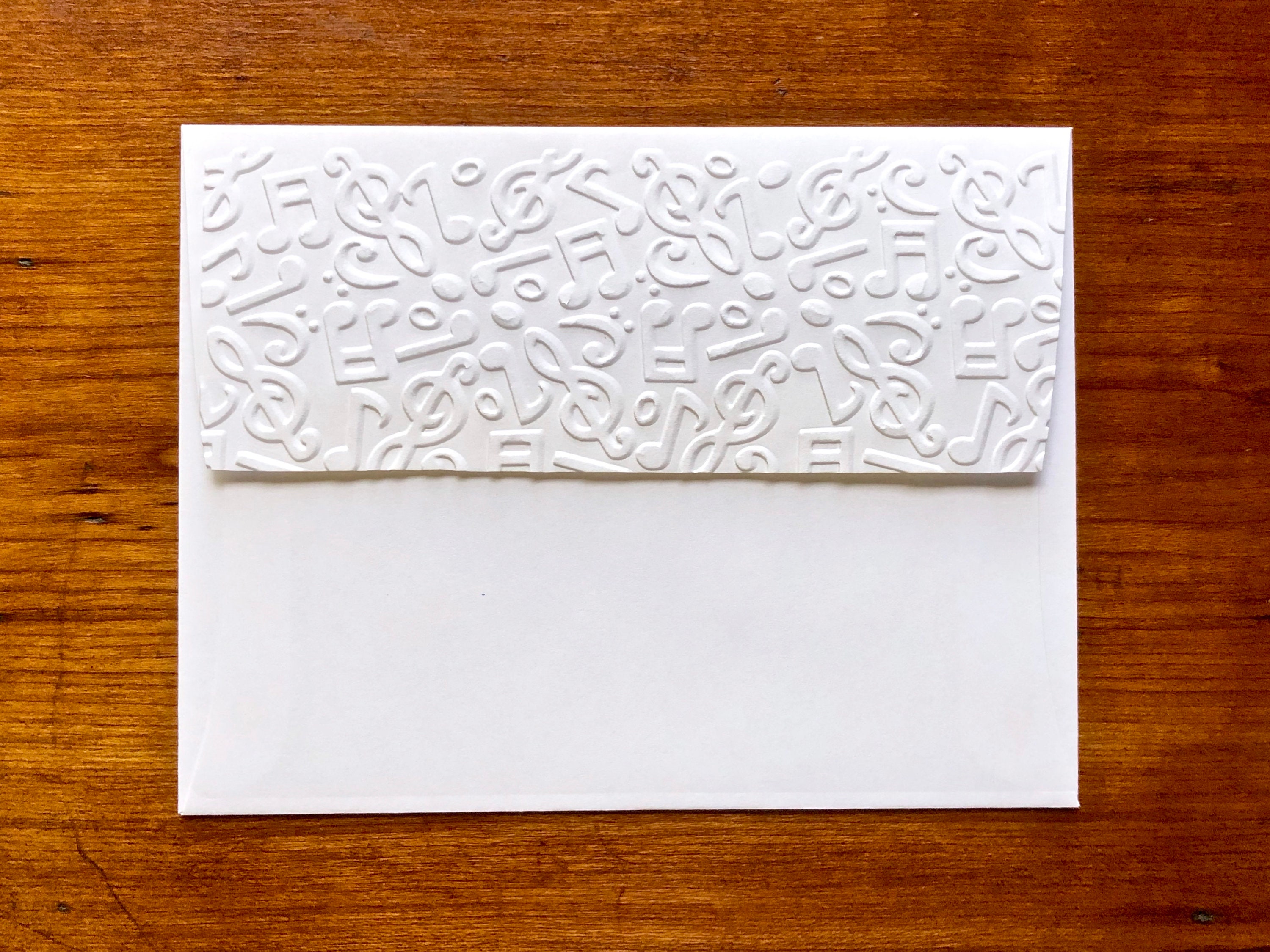 8 Music Cards Embossed Piano Note Card Set Musical Writing | Etsy