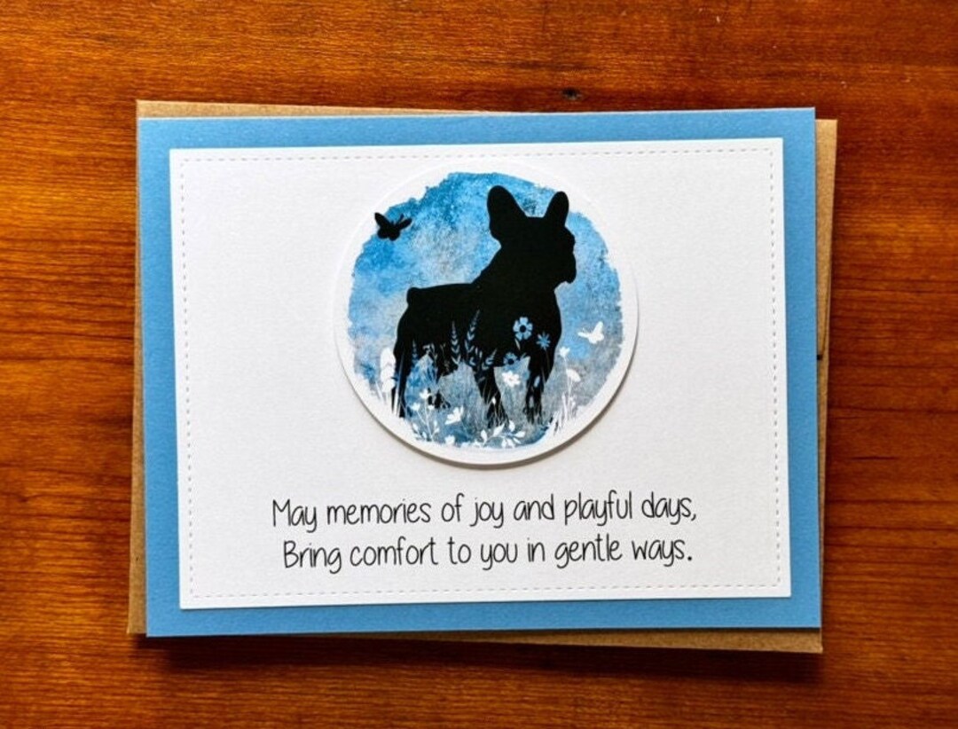 French Bulldog Sympathy Card, French Bull Dog Pet Sympathy Card, Dog ...