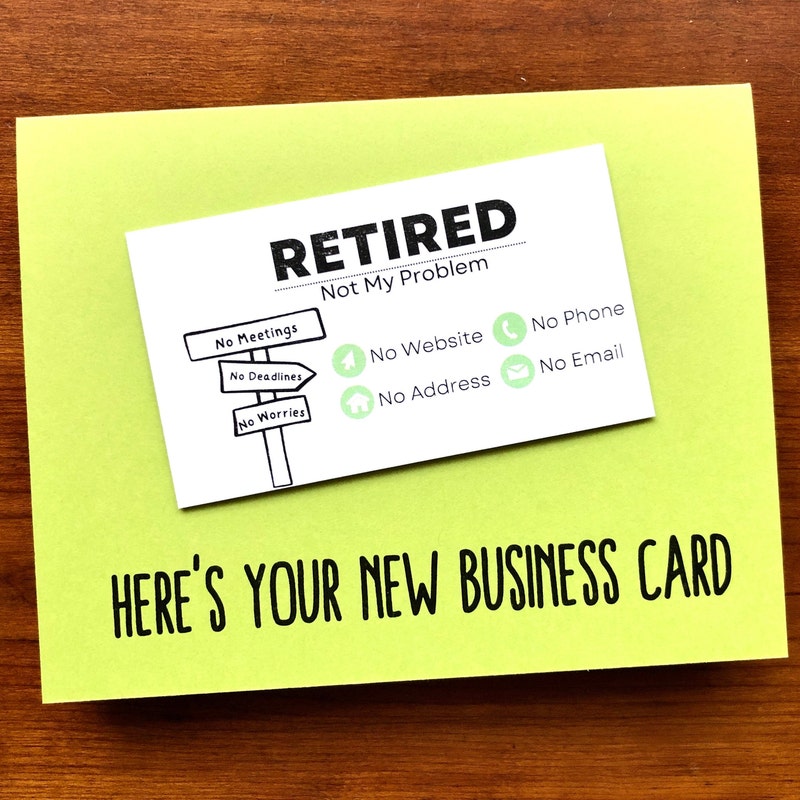 Retirement Business Cards - Etsy