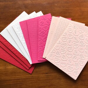 12 Valentine Note Cards, Variety Card Set, Embossed Valentine's Day ...