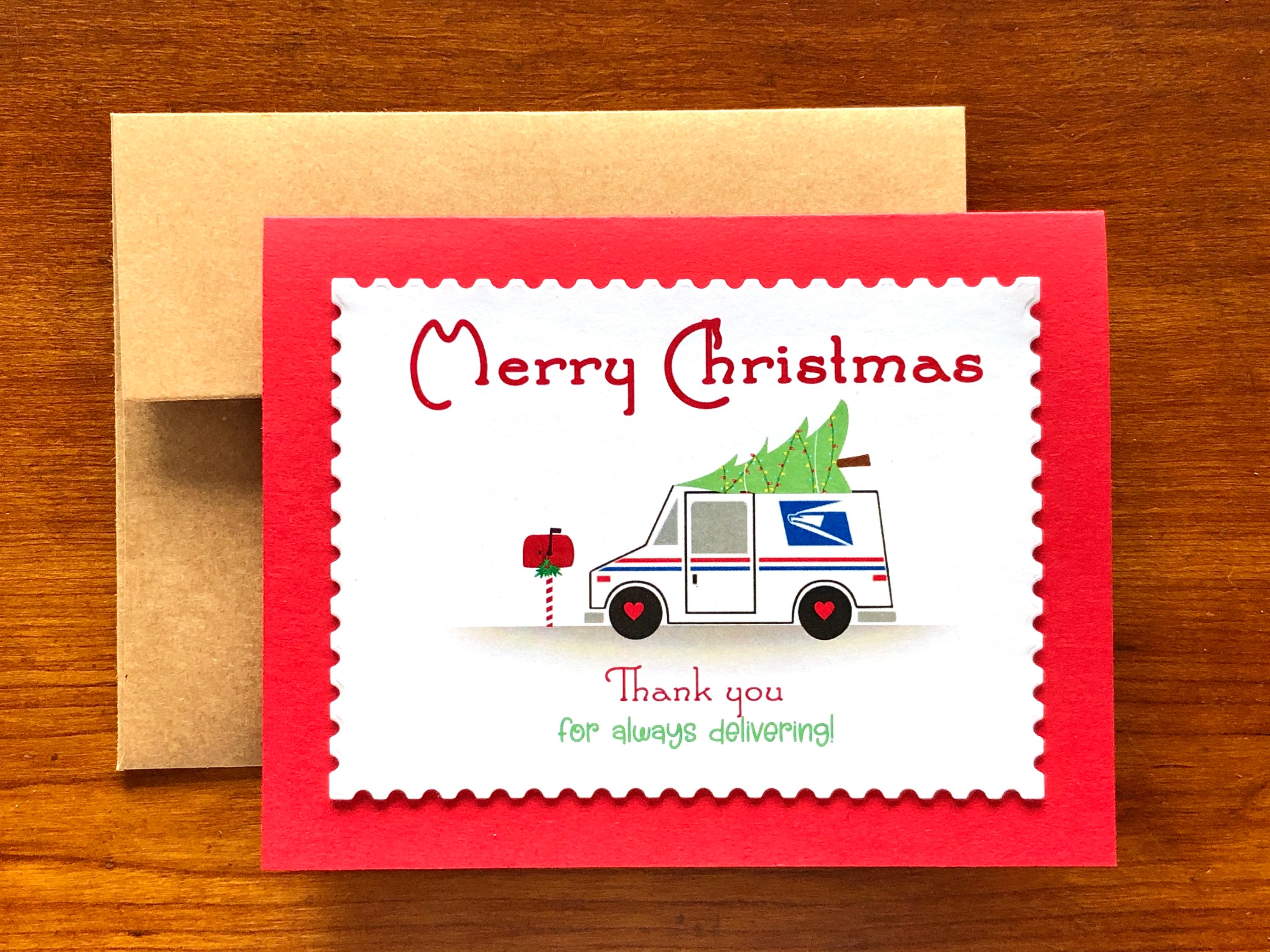 USPS Thank You Mail Carrier Christmas Card or Gift Card Holder, US ...