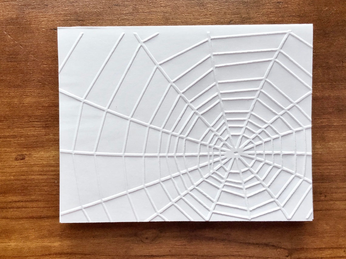 8 White Halloween Note Card Set Spiderweb Stationary Notes | Etsy