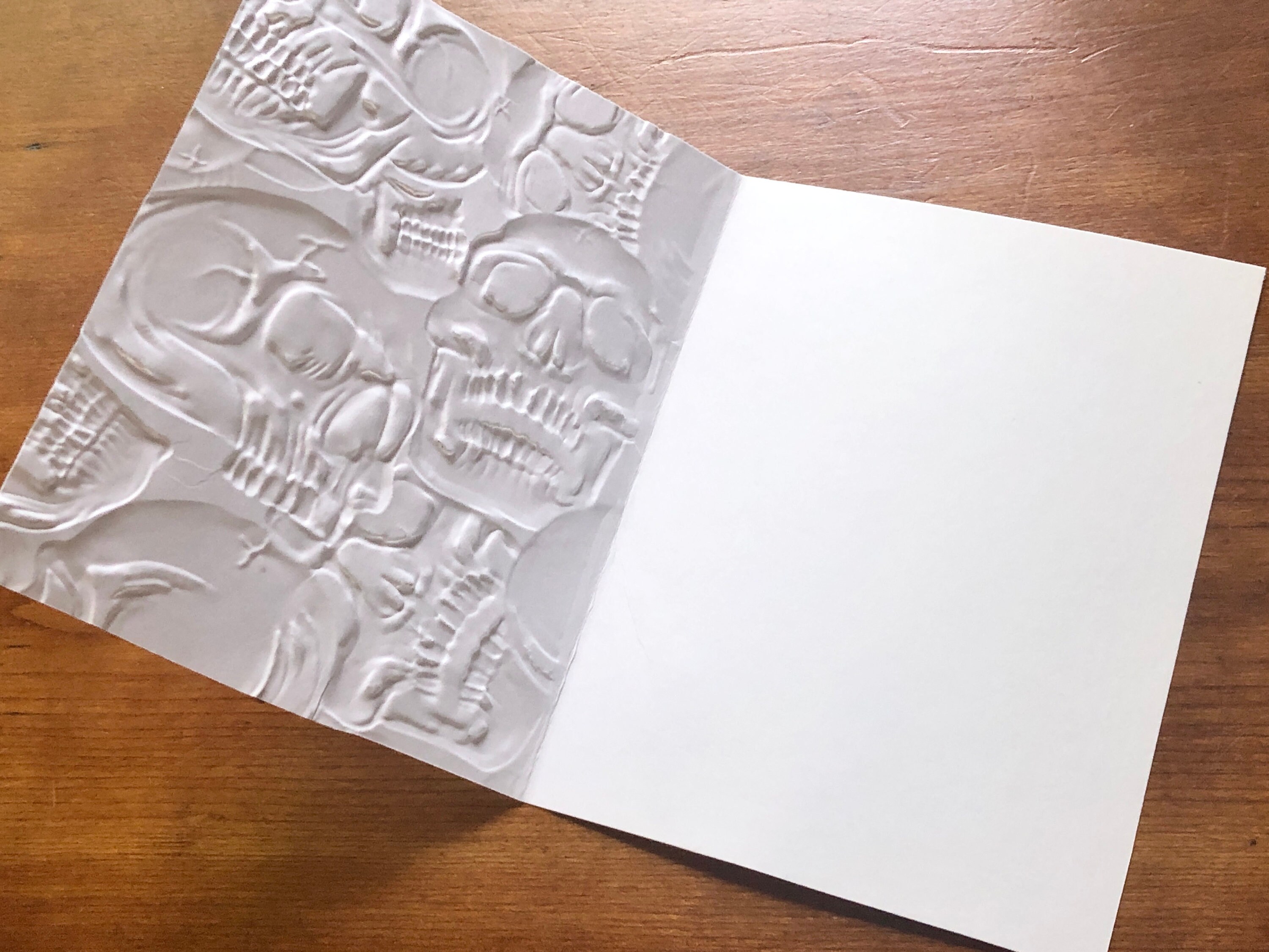 8 3D White Skull Note Card Set, Halloween Wiccan Spooky Gothic Goth ...
