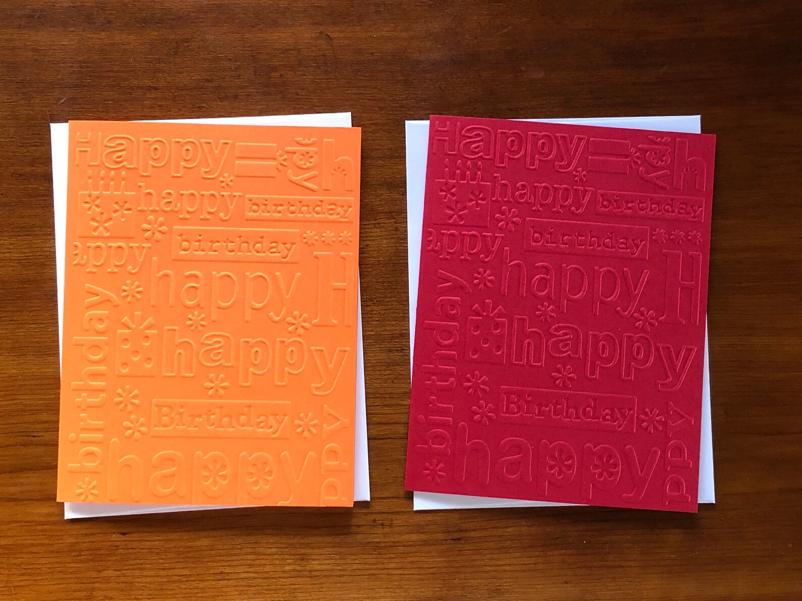 Happy Birthday Embossed Card Set of 6, Birthday Note Card Set, Bday ...
