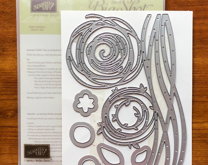 Retired Stampin up Swirly Scribbles Thinlits Dies, 9 Metal Paper Cutting Dies, Embossing ...