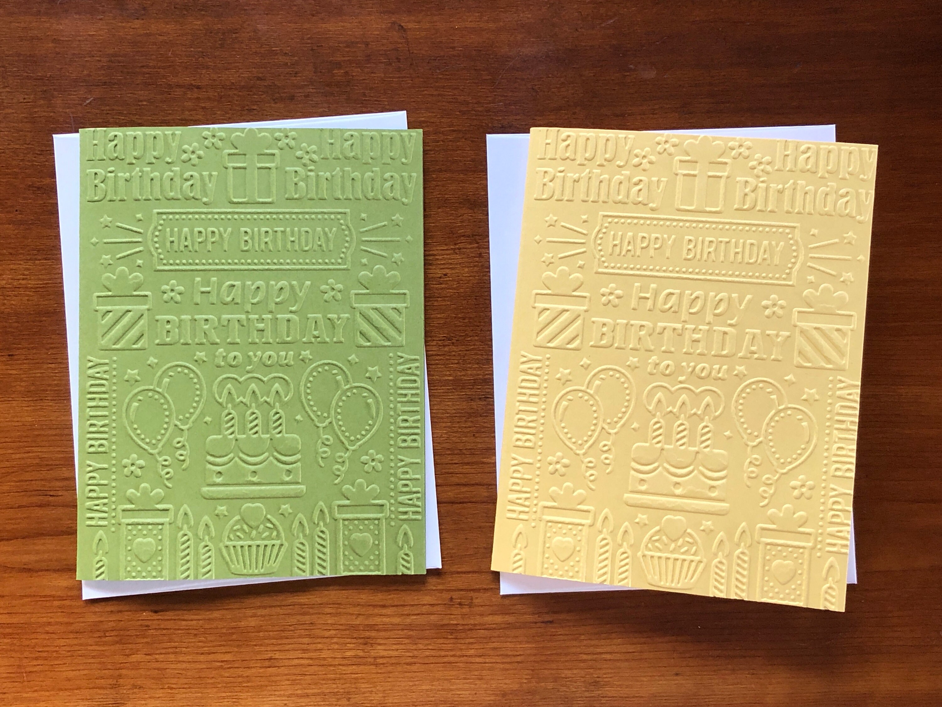 Happy Birthday Embossed Card Set of 6, Birthday Note Card Set, Bday ...