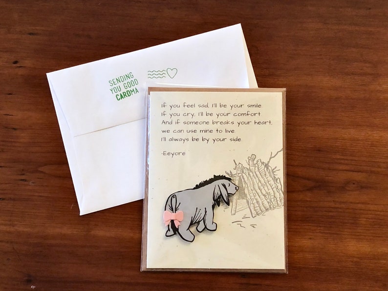 Classic Winnie the Pooh Cards, Eeyore Quote Encouragement Note Card ...