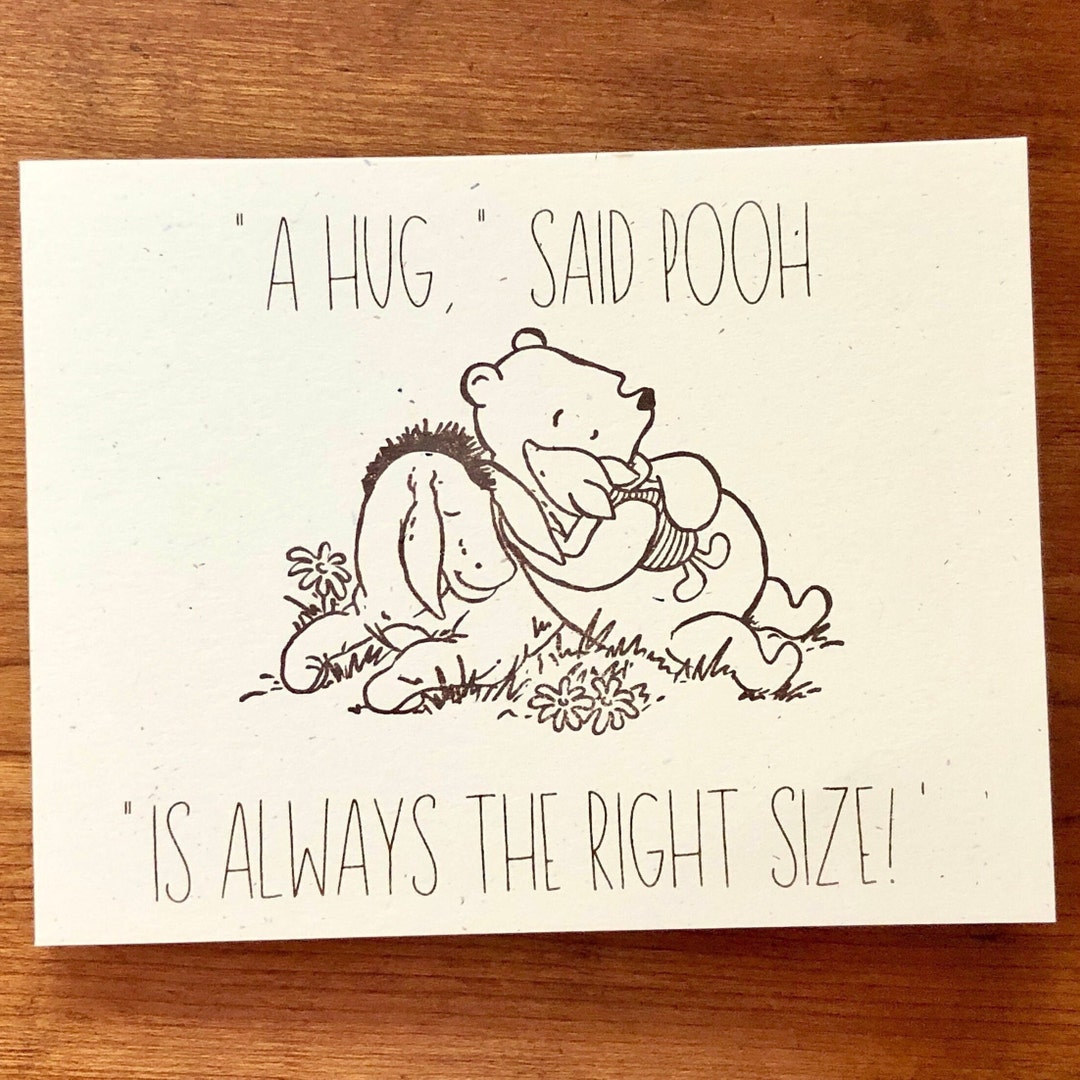 Winnie the Pooh Quote Card, Classic Pooh Bear Friendship Note Card, A ...