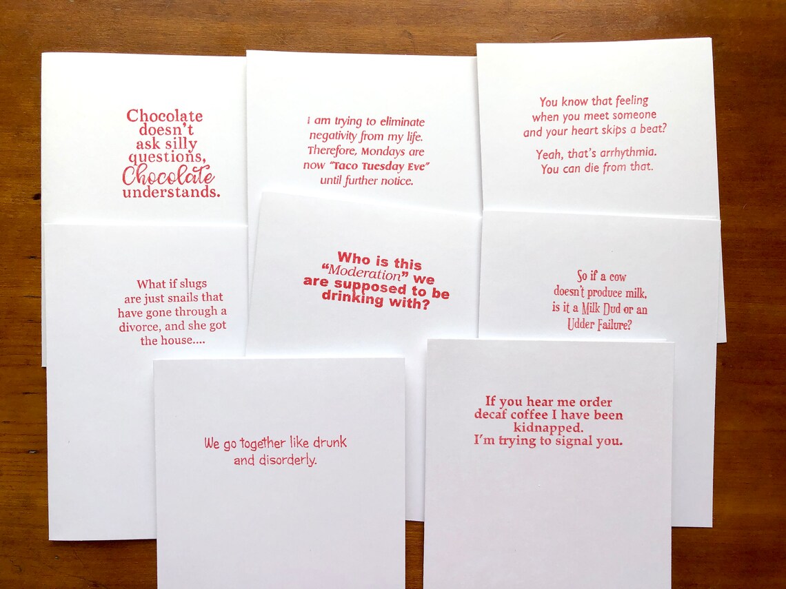 8 Funny All Occasion Cards Blank Adult Humor Card Pack Set - Etsy