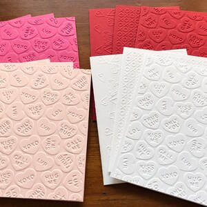 12 Valentine Note Cards, Variety Card Set, Embossed Valentine's Day ...