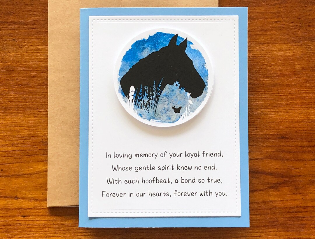 3D Horse Sympathy Card, Equine Condolence Card, Thinking of You, Loss ...