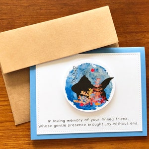 3D Fish Sympathy Card, Goldfish Condolence Card, Thinking of You, Loss ...
