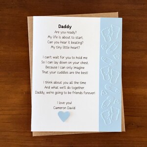 Personalized Cards for Daddy From Unborn Baby, Customizable Baby Name ...