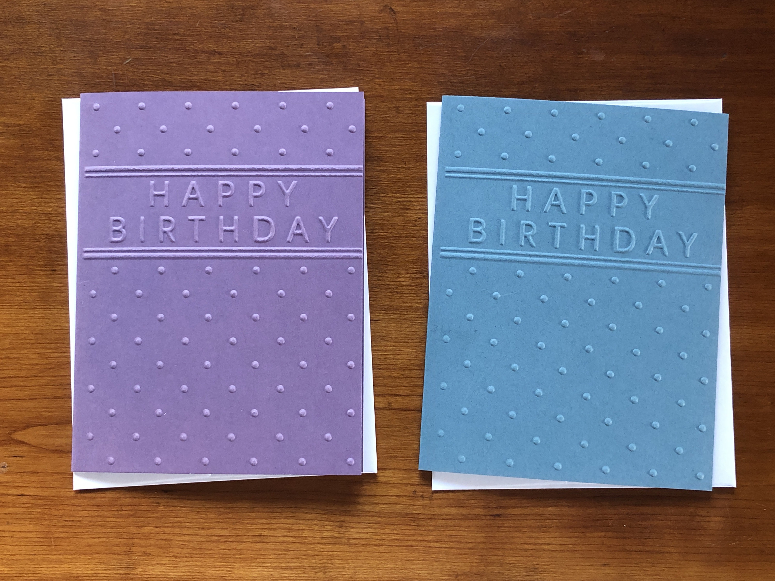 Happy Birthday Embossed Card Set of 6, Birthday Note Card Set, Bday ...