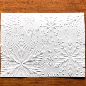 8 3D Embossed Snowflake Christmas Cards, White Winter Holiday Cards Set ...